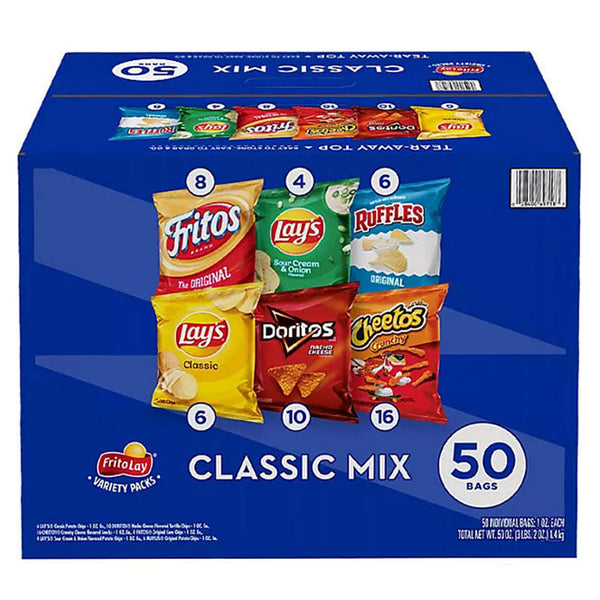 Frito Lay Classic Mix, Variety Pack of Snacks and Chips, 50 ct. – Only ...